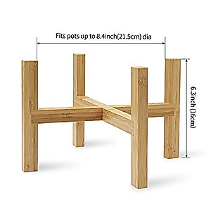 DAORFAA Bamboo Plant Stand, Flower Potted Holder, up to 8 Inch Pot - Nature, Mid Century Modern (Pot Not Included)