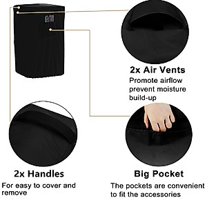 WOMACO Waterproof Portable Air Conditioner Cover Indoor AC Units Covers Dust-Proof Tall Mobile Air Condtioning Storage Bag Small Portal A/C Cover (Black, 18" L x 15.7" W x 30" H)