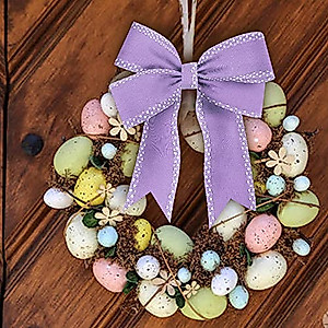 Estivaux Easter Wired Ribbons for Crafting 2.5 Inch ×10 Yards, Purple Lavender Burlap Ribbon Bows Mardi Gras Ribbon Ornaments Spring Holiday Craft Ribbons for Wreath Bow Gift Wrapping Decorations