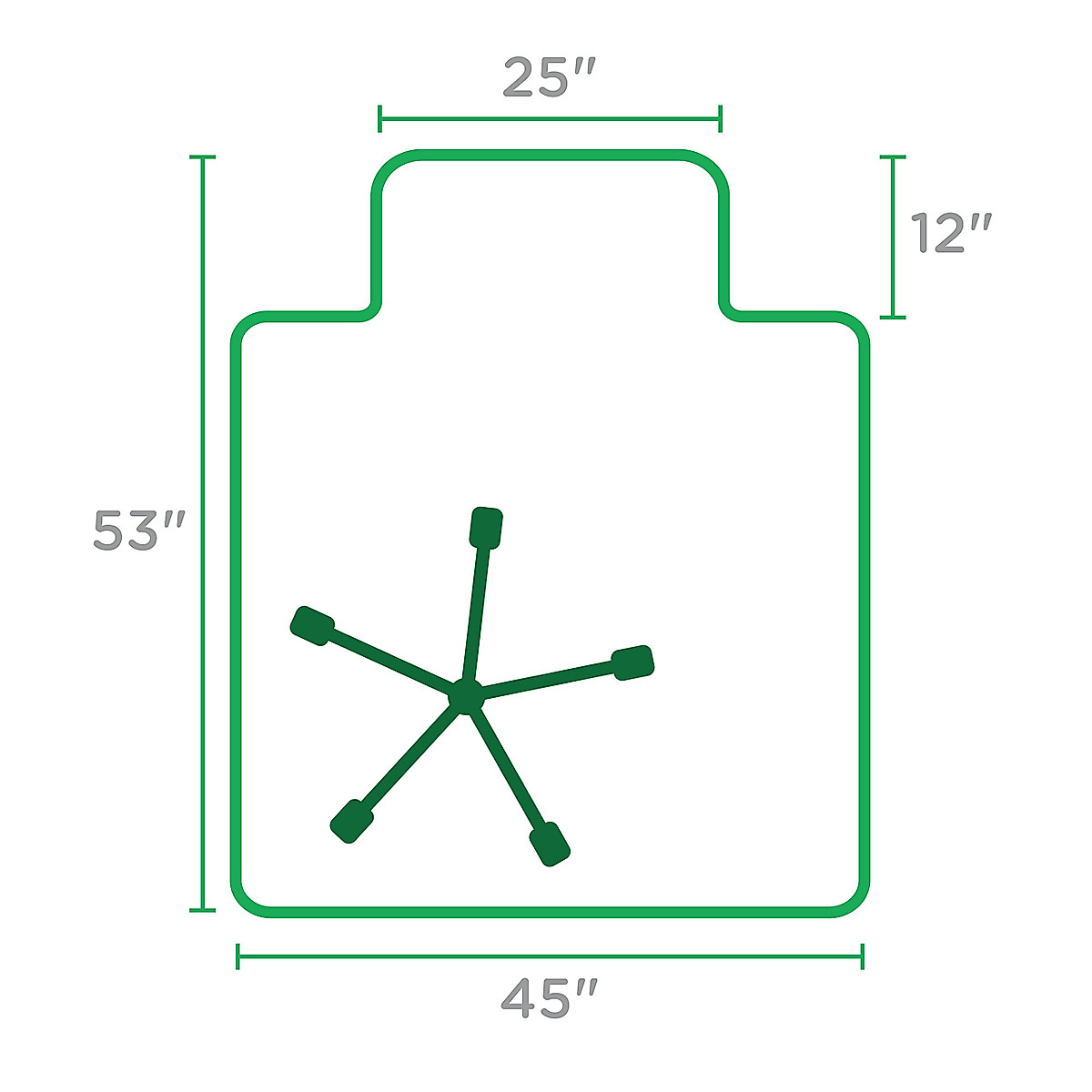 Dimex Low Pile Carpet Office Mat Chair Mat with Lip, 45" x 53" x .11"