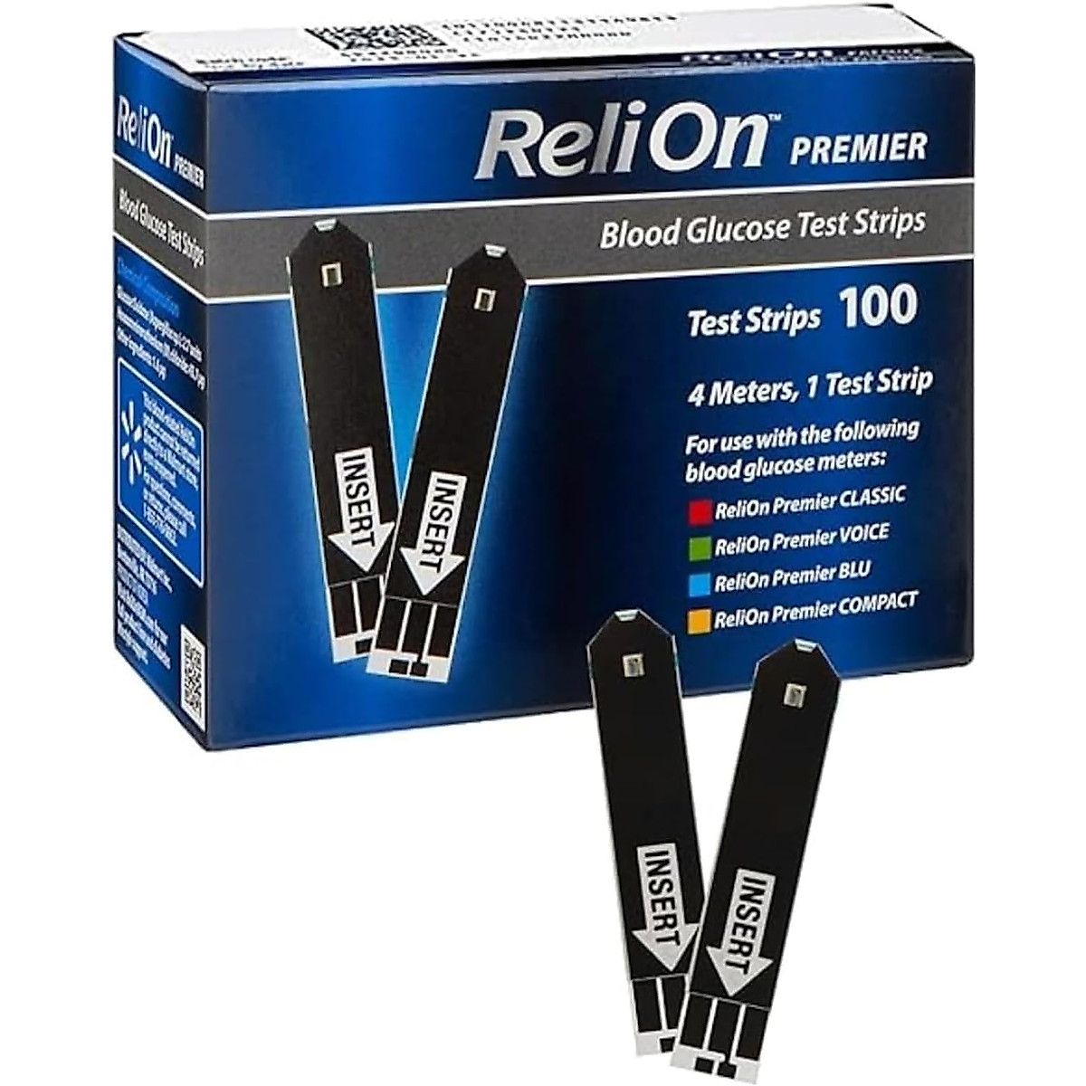 Generic ReliOn Premier Blood Glucose Test Strips | Blood Glucose Test Strips | Test Strips for Diabetes | Blood Sugar Test Strips | Diabetic Test Strips | Reli On Premier Test Strips 100 Count, Black