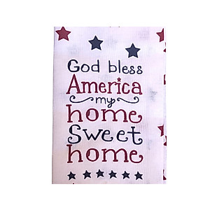 God Bless America Patriotic BBQ Americana Oven Mitt, Pot Holder, Kitchen Towels & Wooden Cooking Spoon 5 Piece Kitchen Set