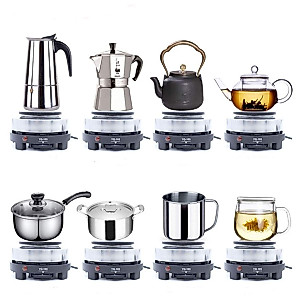 Mini Electric Stovetop for Espresso Maker Moka Pot Tea Pot & Cooking Stove for Camping, Dorm, RV