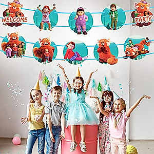 PARTYHOME Turning Red Party Supplies, Party Porch Sign, Banner Decorations for Red Panda Theme Party Outdoor Indoor Home Decorations