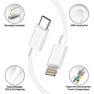 iPhone 14 13 Fast Charger, [Apple MFi Certified] USB C Wall Charger Fast Charging 20W PD Adapter with 6FT Type-C to Lightning Cable Compatible with iPhone 14 13 12 Pro Max Mini 11 Xs XR X 8 and More