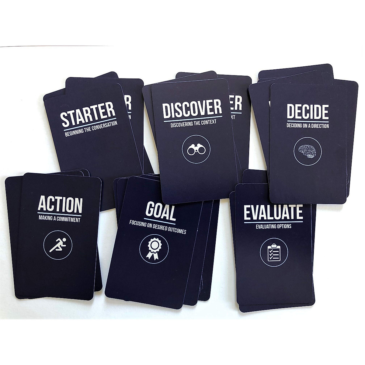 Q Cards: Questions for Great Coaching, Conversation Starters, Coaching Cards, Goal Setting, Ice Breakers by Little Leaps Press