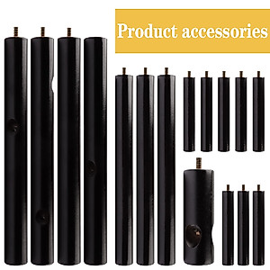 COLAPOO Wooden Tree Coat Rack Stand - 3 Adjustable Sizes 8 Hooks - Corner Coat Rack Freestanding for Office Entryway Bedroom Hall Tree Coat Hanger for Jacket Hat Clothes (Black)