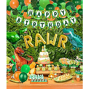 Dinosaur Balloon Garland Kit for Boys Girls Rawr Balloon Arch Dinosaur 1st 2nd 3rd Birthday Party Decorations Supplies Dino Happy Birthday Banner T-Rex Balloons
