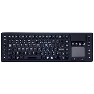 DSI RF Wireless Keyboard with Touchpad IP67 Waterproof Silicone Black TBK104