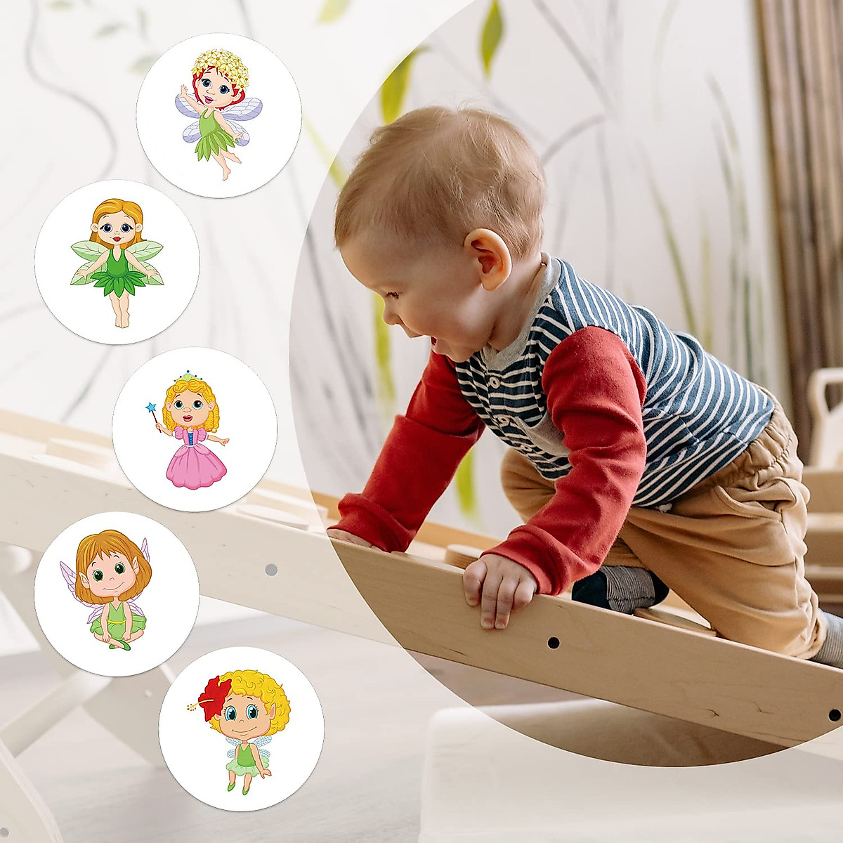 10pcs Potty Training Stickers, Reusable Fun Potty Training Toilet Seat Magic Stickers Color Changing for Toddlers Baby Girls Potty Targets Stickers with 5 Different Elf Princess Patterns