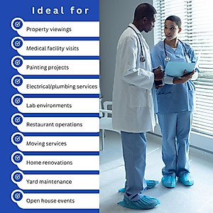 Disposable Boot & Shoe Covers | Premium Thick | Durable, Non-Slip, Treads, Water Resistant, Non-Toxic,100% Latex Free | Pack of 100