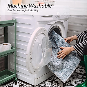 RugOver Machine Washable Area Rug, Pet-Friendly and Non-Slip Indoor Carpet for Kitchen, Bathroom, Living Room, Home Floor Decoration (Spruce/Stone, 2' x 3')