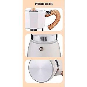 3 Cup and 6 Cup - Moka Cafetera Espresso Coffee Maker Pot (White, 6 Cup/300ml)