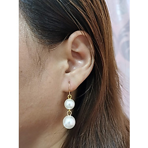 Askana Women's Vintage Retro Classic Style 1920s Fashion Faux Simulate Pearls White Beads Long Multi-layer Layered Statement Strands Necklace with Earrings