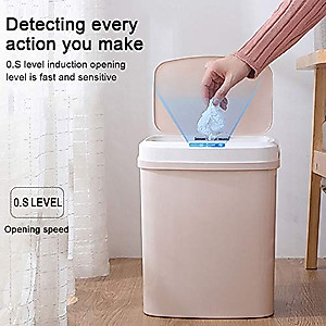 WPYYI Creative Bedroom Office Rechargeable New Plastic Smart Sensor Trash Garbage Cans Mute Automatic Trash Bin Household Paper ( Color : D )