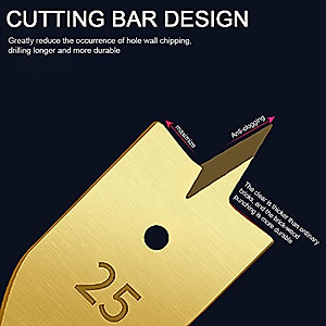 Spade Drill Bit Set, 6 Pieces Paddle Flat Bits for Woodworking, Carbon Steel with Titanium Coating, Quick Change Shank, Hole Cutter, 10mm 12mm 16mm 18mm 20mm 25mm