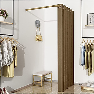 Fashion Changing Rooms L-Shaped Movable Changing Room Clothing Store Fitting Room Metal Dressing Room Mall Mobile Fitting Room for Privacy Protection Bedroom Furniture
