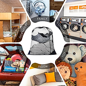 Locmeo 3 Pack Mesh Laundry Bags Extra Large 55"x43" Sturdy Material Laundry Liner with Drawstring Closure Black Washable Laundry Hamper Liner for Factories College Dorm Apartment and Apartment Dweller