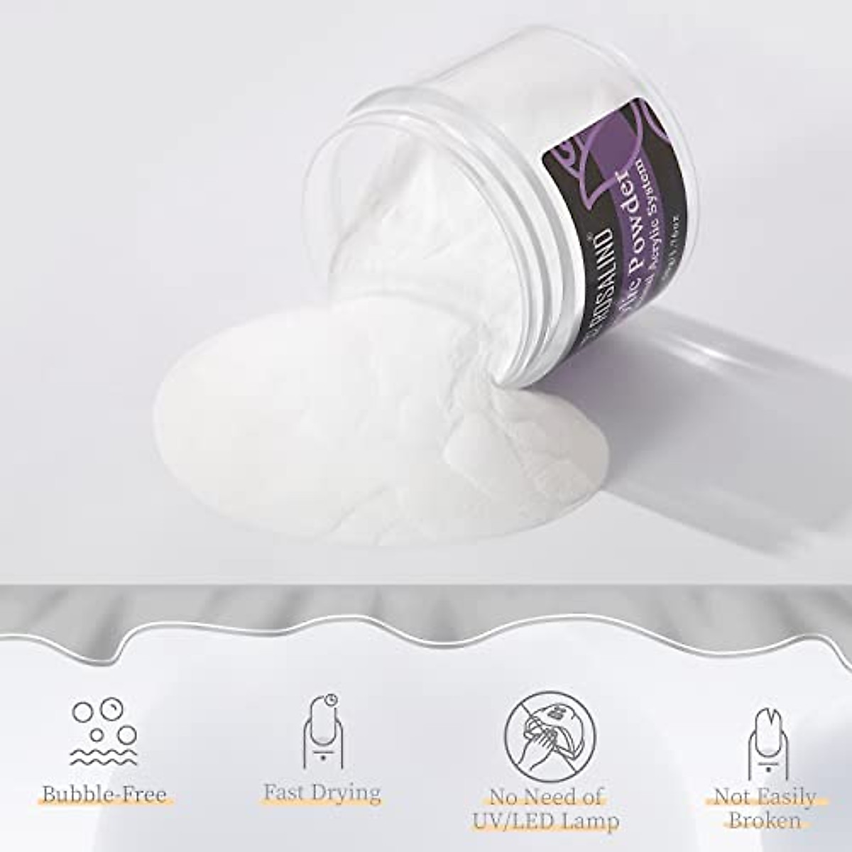 ROSALIND 4.2oz Clear Acrylic Nail Powder Clear Nail Acrylic Powder for Nail Acrylic Extension Professional Polymer Nail Acrylic Powder Clear Nails carving French Nail Extension, No Nail Lamp Needed