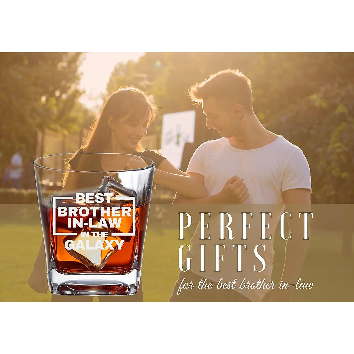 Onebttl Gifts for Brother in Law from Sister in Law, Funny Gift Idea for the Best Brother for Christmas, Birthday, Whiskey Glass - Best Brother in Law in the Galaxy