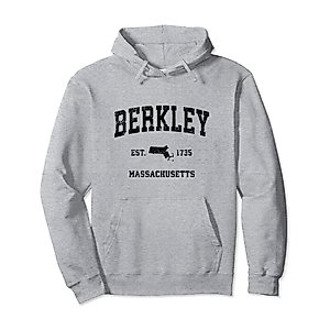 Berkley Massachusetts MA Vintage Sports Design Black Print Pullover Hoodie
