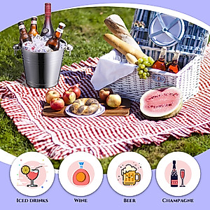 8 Packs Stainless Steel Ice Bucket 5.3 Quart/ 5 Liter Wine Bucket with Handle Large Insulated Champagne Buckets Beer Bucket for Cocktail Bar Wine Parties Chilling Wine Champagne Home