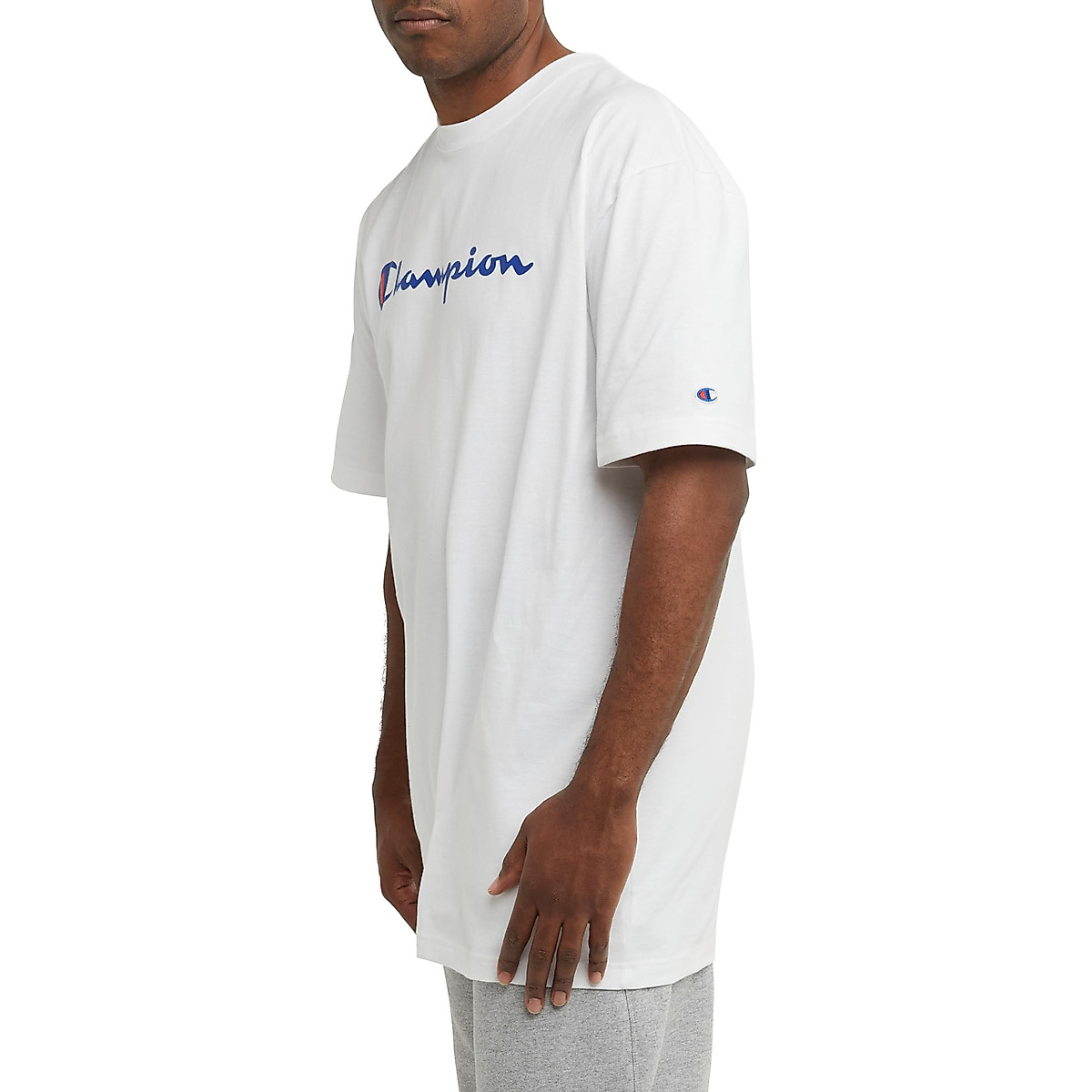 Champion mens Classic T-shirt, Classic Script T Shirt, White-y06794, X-Large US