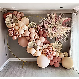 Dusty Pink Brown Balloon Garland Nude Tan Pink Rose Gold Metallic Double Stuffed Latex Party Balloons For Baby Shower Birthday Wedding Bachelorette Party Decorations