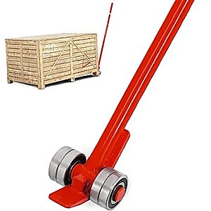 BestEquip 3T Prylever Bar 6600 Lbs Capacity Steel Pry Lever Bar Heavy Duty with Wheels Prylever with 5FT Length Handle
