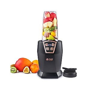 COMMERCIAL CHEF Personal Blender with 3 Modes, Blender for Smoothies, Shakes & More with 6 Stainless Steel Blades, 1000W Small Blender with LED Display