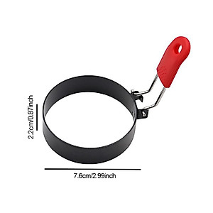 3" Round Egg Maker Ring 4PCS Egg Rings with Silicone Oil Brush,Egg Circles Stainless Steel Egg Rings Non-Stick Frying Egg Maker Molds for Frying Eggs and Egg Mcmuffins