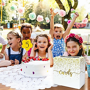 FALIZIFU Gold Card Box for Party Gift Card Box Holder Envelope Box for Wedding Birthday Baby Shower Retirement Gold Foil Card Box