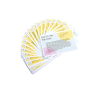 OnlinePilatesClasses Mat Pilates Workout Cards with Video Tutorials, 42 All-Level Exercise Flash Cards Ideal for Yoga, Abs, Core Workouts and Fitness Enthusiasts, No Equipment Needed