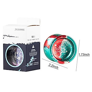 Professional Responsive Yoyo, Christmas Aluminum Yo Yo for Kids Beginner, Replacement Unresponsive Ball Bearing for Advanced Yoyo Players + 1 Glove + 5 Yoyo Strings (Christmas Red-Green)