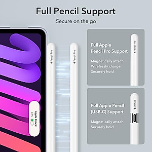 ESR for iPad Mini 7 A17 Pro Case, iPad Mini 7th/6th Generation Case (2024/2021), Slim and Light, Shock and Drop Protection, Yellowing Resistant, Hard Back, Supports Pencil Pro & Pencil(USB-C), Clear