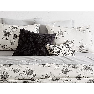 Calvin Klein Home Floral Printed Twin Duvet Cover Set of 3 Pieces -1 Duvet Cover and 2 Sham Covers, 100% Cotton 200 Tc (Light Grey)