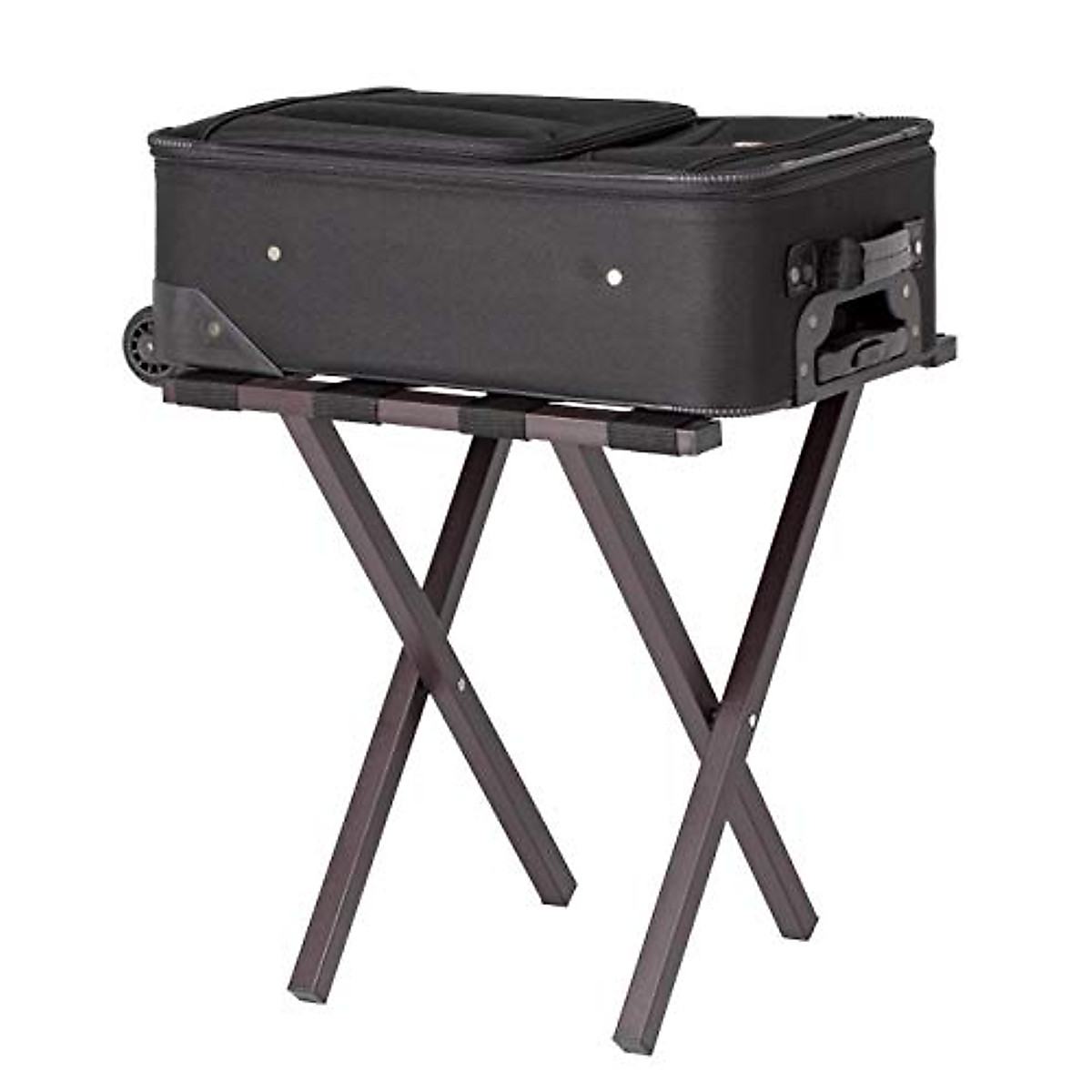Wholesale Hotel Products Compact Metal Luggage Rack, Brown Powder Coat Finish, No Assembly Required