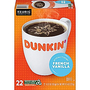 Dunkin' French Vanilla Flavored Coffee, 22 Keurig K-Cup Pods