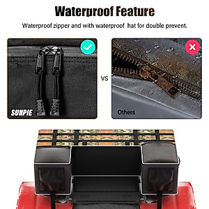 SUNPIE ATV Rear Seat with Storage ATV Back Seat w/Cushion Seat Upgrade Waterproof Zipper ATV Passenger Seat Cargo Bag Compatible with Honda Kawasaki Yamaha,4 Wheeler Rear Seat Bag Build-in Frame Camo