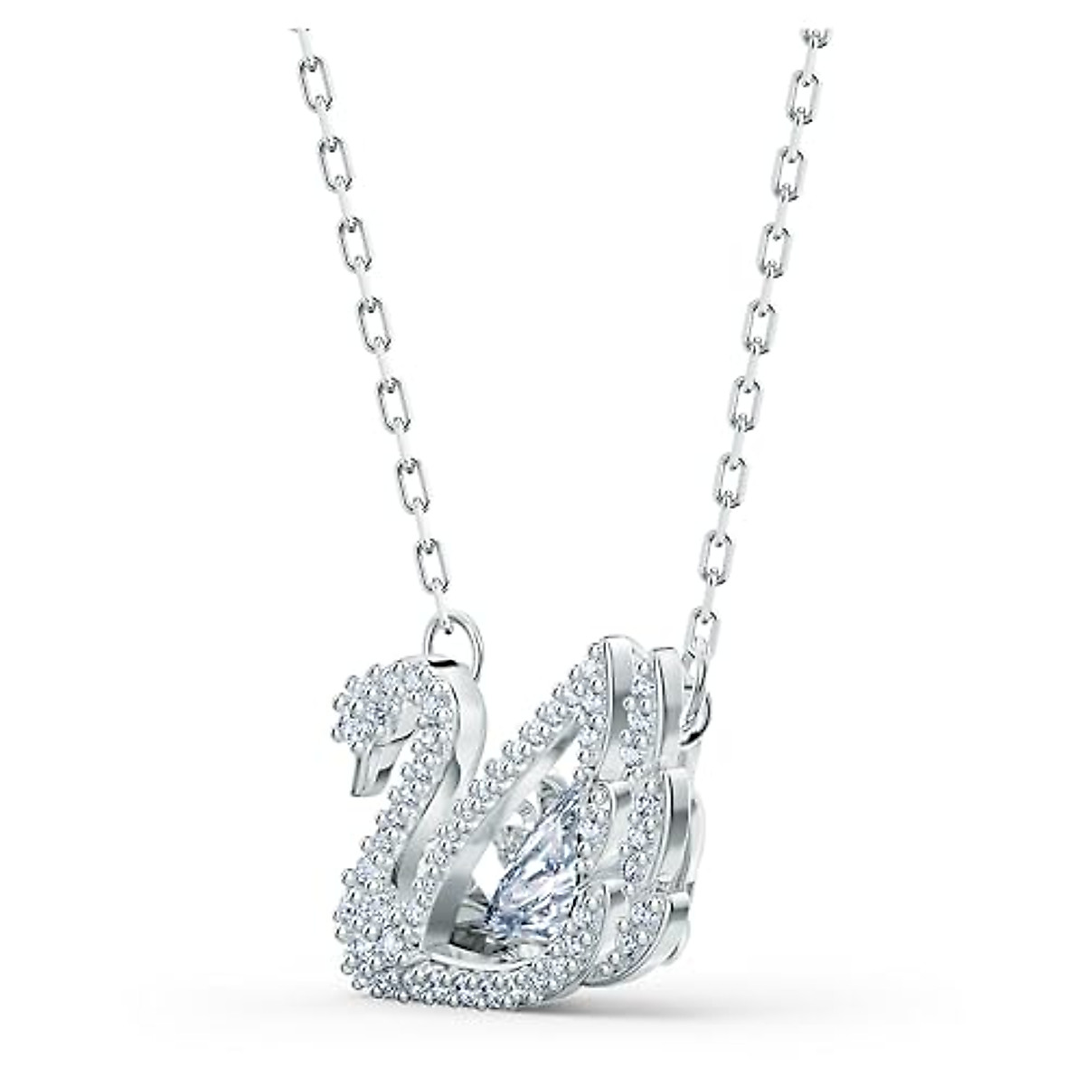 SWAROVSKI Swan Pendant Necklace, Iconic Swan Pendant with Clear Crystals on a Rhodium Finish Setting, Part of the Swan Collection