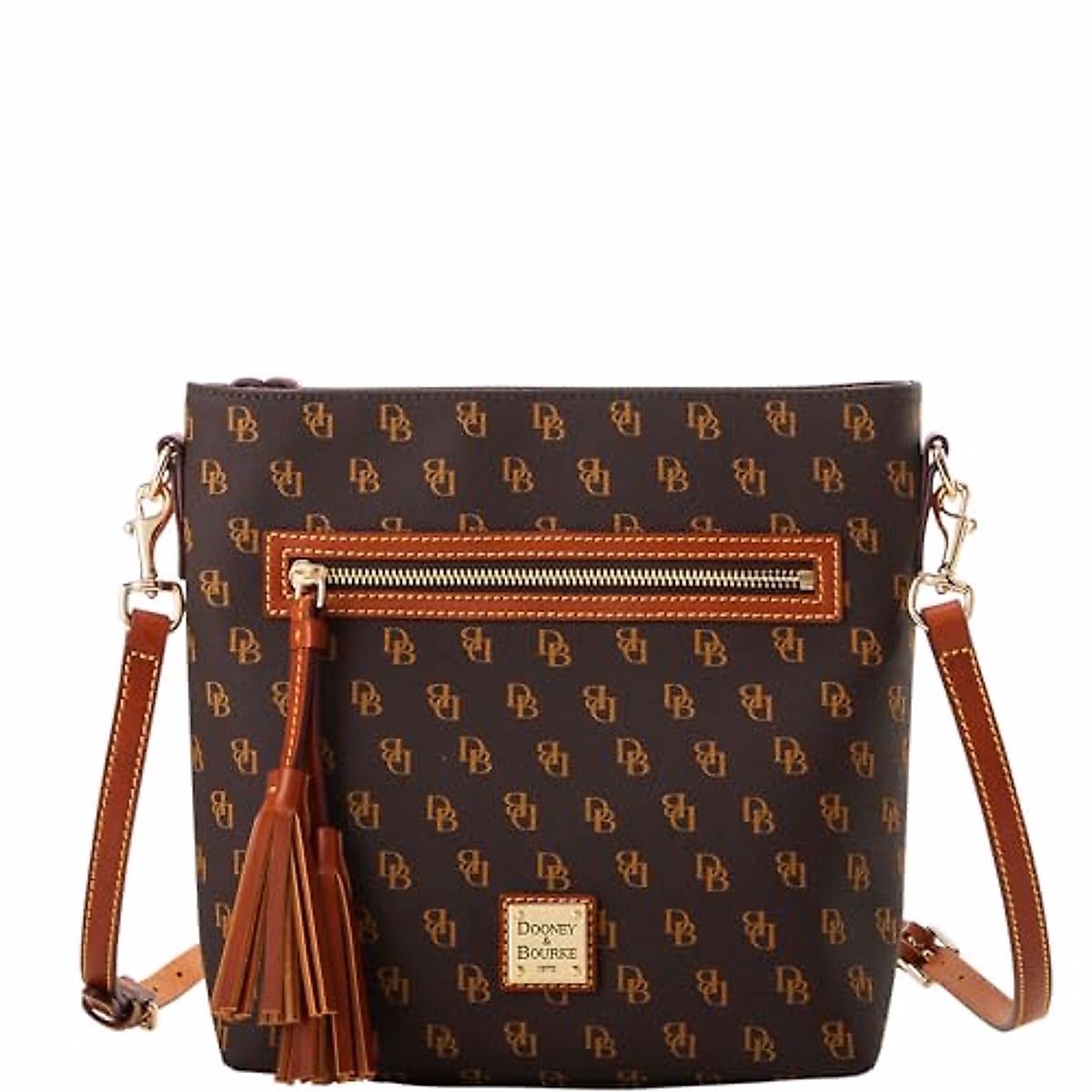 Dooney & Bourke Crossbody Bags for Women, Gretta Lani Crossbody with Tassel Zipper - Brown