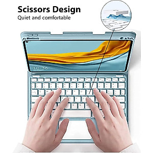 HEUCYL Touchpad Keyboard Case for Xiaomi Redmi Pad 10.6 inch 2022, Magnetic Detachable Wireless Bluetooth 7-Color Backlit Keyboard, Ultra-Thin Multi-Angle Stand Case,Pink