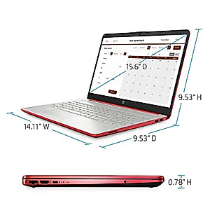 HP 2023 Newest Pavilion 15.6" HD Laptop, Quad Core Intel Pentium N5030 (Upto 3.1GHz), 8GB RAM, 256GB SSD, Intel UHD Graphics, WiFi, Webcam, RJ-45, 11hr+ Battery, Scarlet Red, Win 11+MarxsolCables