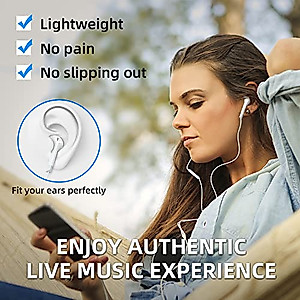 Wired Earbuds In-Ear Headphones with Microphone,HiFi Stereo Ear Phones-Powerful Bass Ear Buds-Tangle-Free Cord-3.5mm Jack Earphones-Comfortable&Compatible with iPhone iPad Laptop Android School Sports
