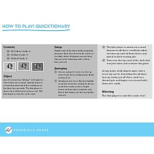 Chronicle Books Quicktionary: A Game of Lightning-Fast Wordplay, Includes 102 prompt cards; 1 rule book