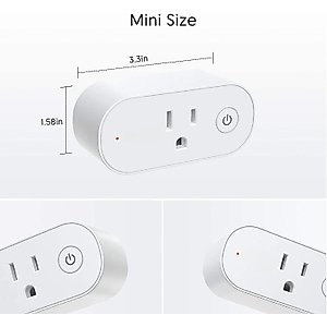 Smart Plug 15A, Smart Home WiFi Outlet, with Energy Monitoring, Works with Siri, Alexa, Google Home Nest Hub and Smartthings, No Hub Required, 2.4GHz WiFi Required(2 Pack)