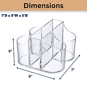 Fonteme Cutlery Caddy Organizer - 5 Compartments | Clear Cutlery Organizer for Tools, Kitchen Gadgets, Beauty Items, and More | Stay Organized with this Sleek and Practical Silverware Caddy