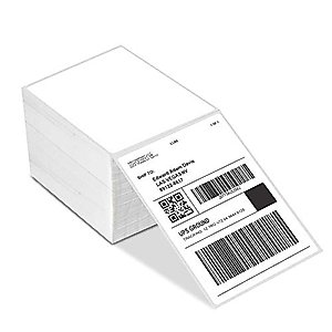 4x6 Thermal Direct Shipping Labels, Shipping Label Printer Paper ?Fan-Fold Mailing Labels for Desktop Label Printer, Self-Adhesive Compatible with Zebra, Rollo, Dymo, MUNBYN, USPS 4" x 6", 500-Pack