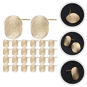 MILISTEN 30pcs Stainless Steel Earrings Posts Round Blank Peg Earrings Posts Flat Pad Ear Stud Components Earring Making Findings for Earring Making DIY Crafts(Golden)