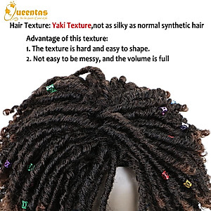 QUEENTAS Dreadlock Wigs for Black Women and Men Short Curly Big Afro Braided Wigs Faux Locs Twist Braiding Synthetic Wigs (Black to Brown)
